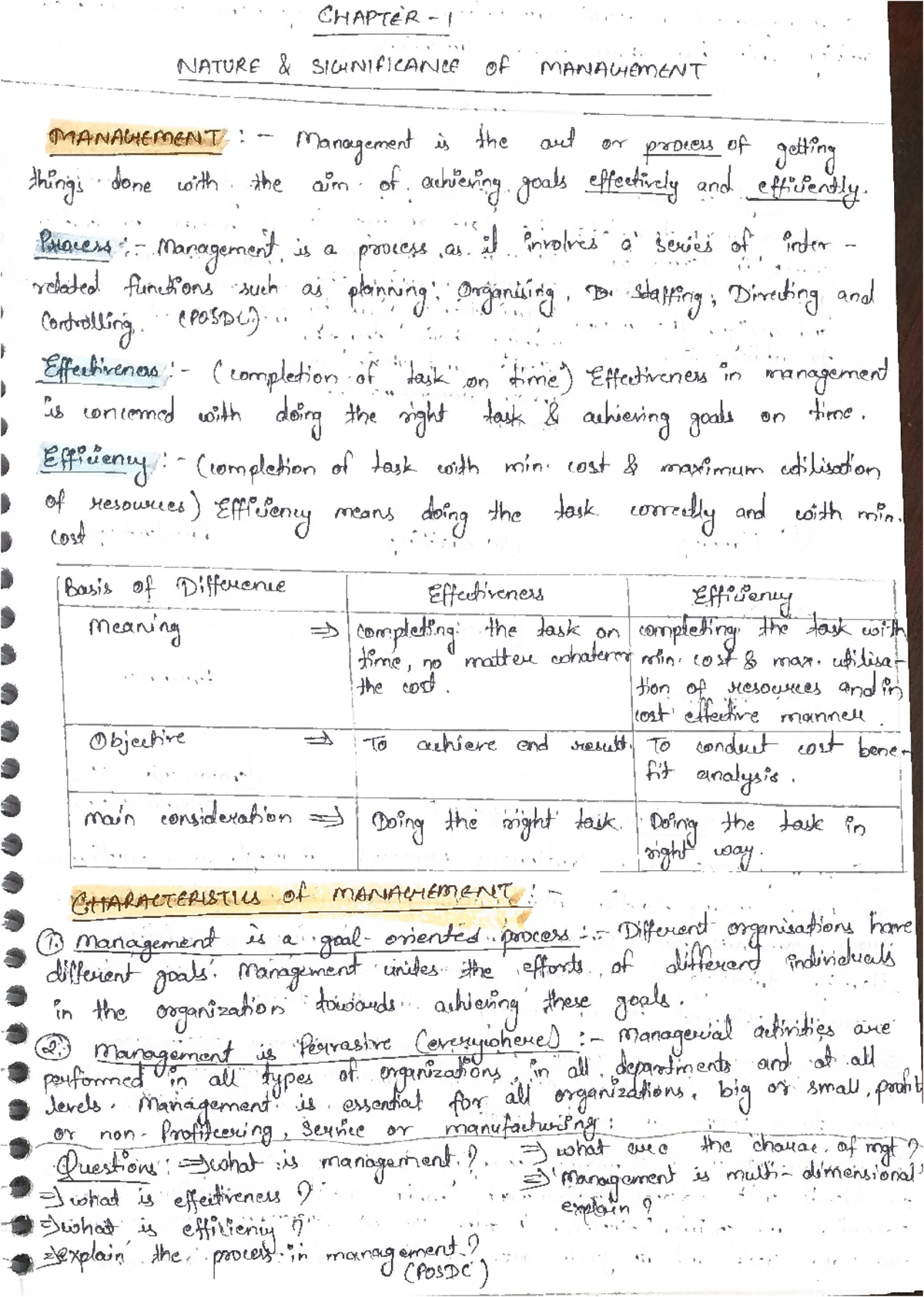 Class 12 principals and functions of management - CHAPTER NATURE ...