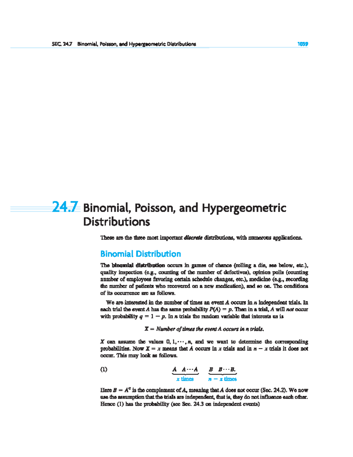 Lecture 10: Binomial, Poisson, & Hypergeometric Distributions Overview - Studocu