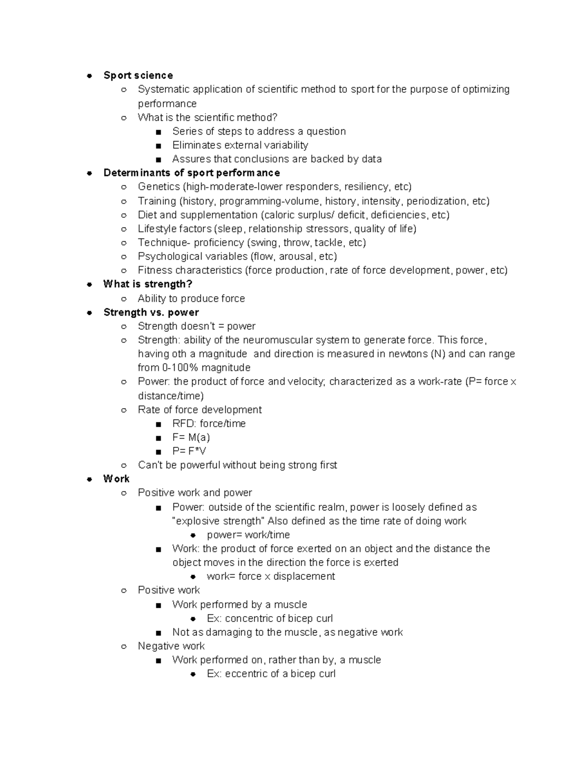 Quiz 1 SCD - This document covers sports science, exercise adaptations ...