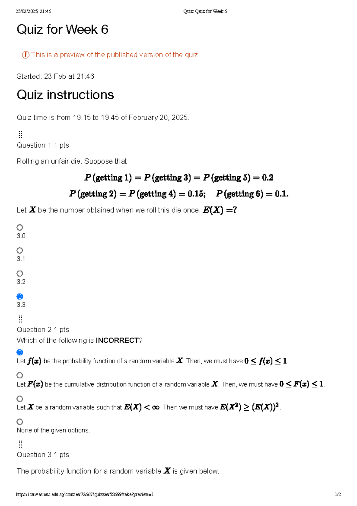 Week 6 - quiz to practice - 23/02/2025, 21:46 Quiz: Quiz for Week 6 ...