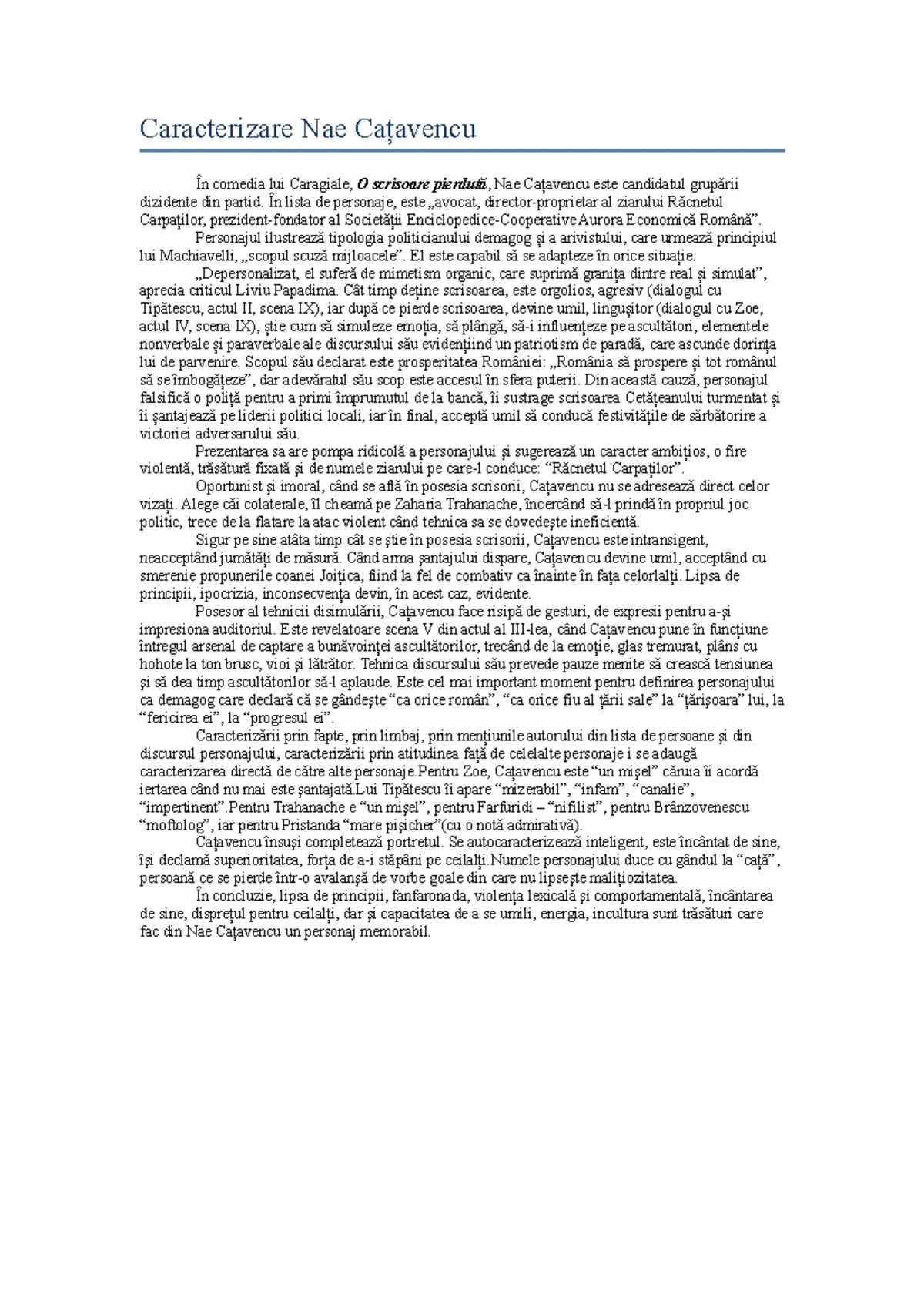 Eseuri bacalaureat - „MOARA CU NOROC” – IOAN SLAVICI Realismul este ...