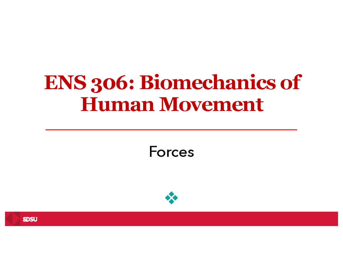 ENS 306: Biomechanics Overview of Friction and Tension in Human ...