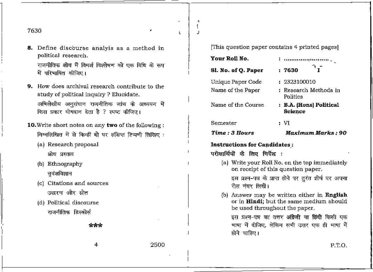 7630 Research Methods in Politics: Discourse Analysis & Archival ...