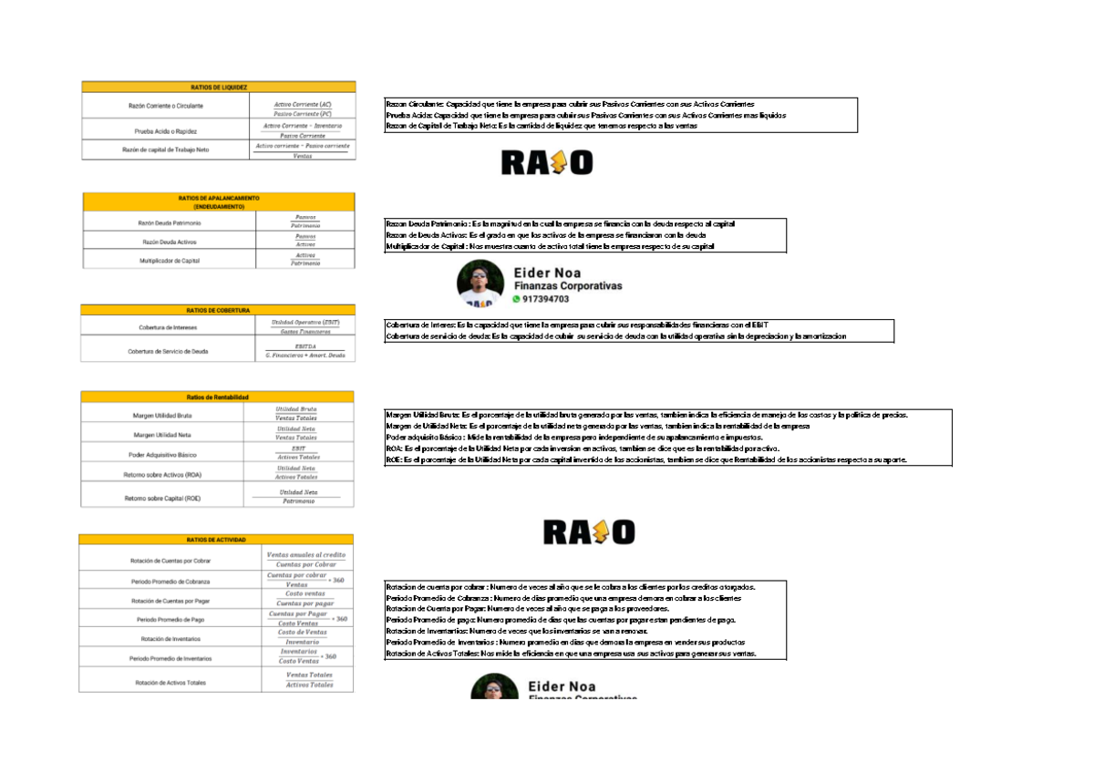 Fi Corpo Semana 1 Clase 2: Ratios Financieros 2025 - Análisis y Soluciones - Studocu