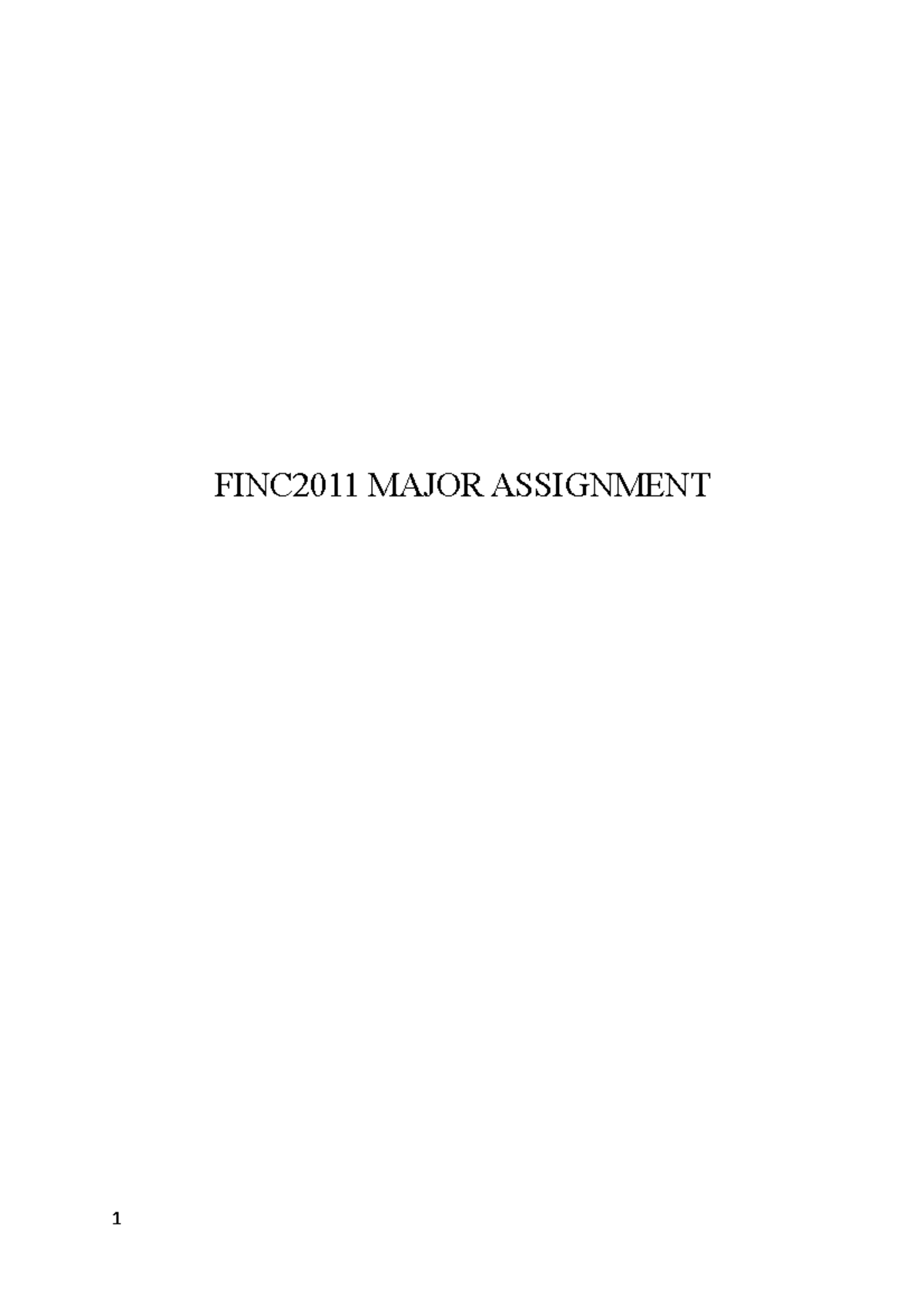 FINC2011 Major Assignment: Share Price Analysis for ITA - Studocu