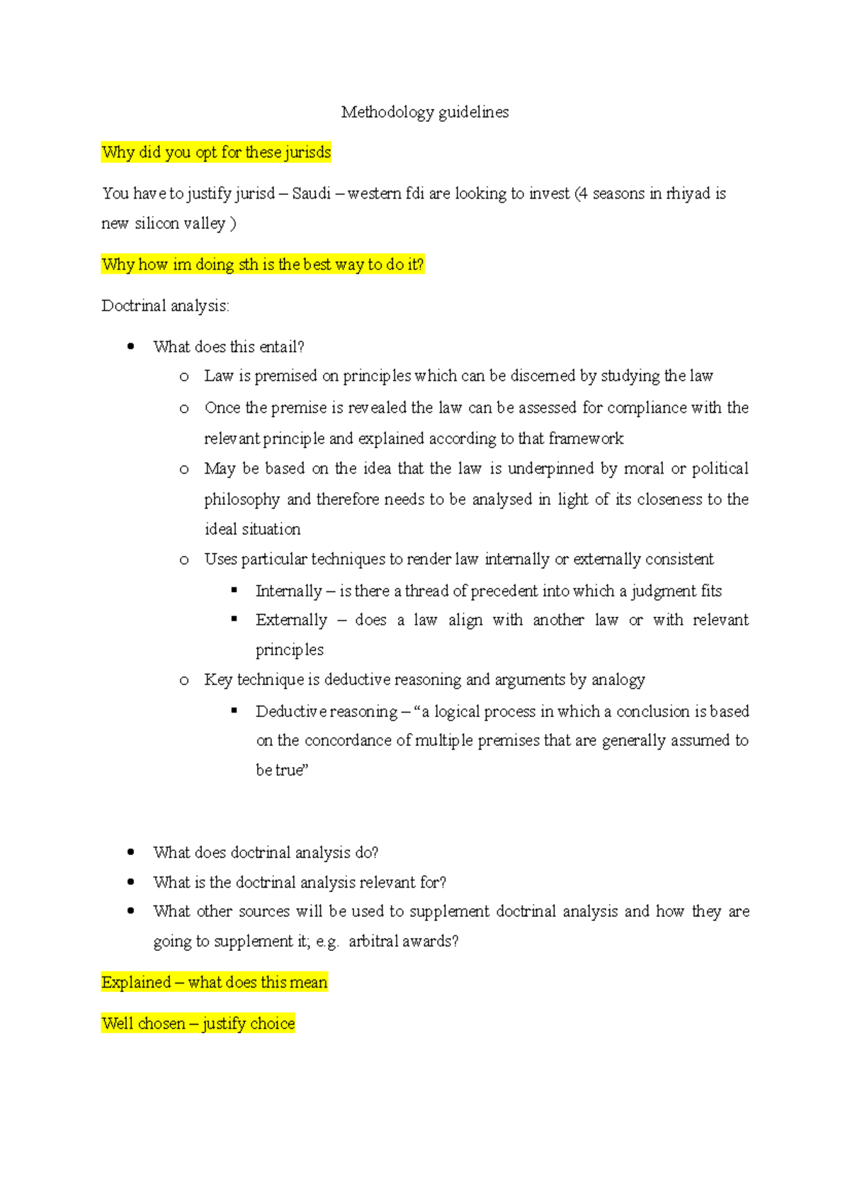 Methodology Guidelines for Doctrinal Analysis in Law Studies - Studeersnel