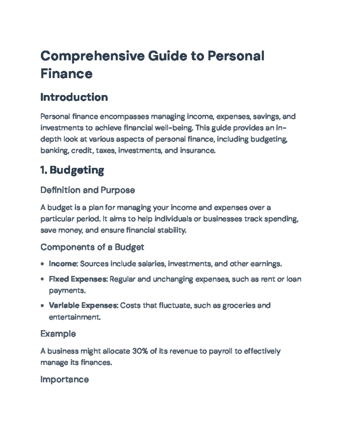 Comprehensive Personal Finance Guide: Budgeting, Investing & More ...