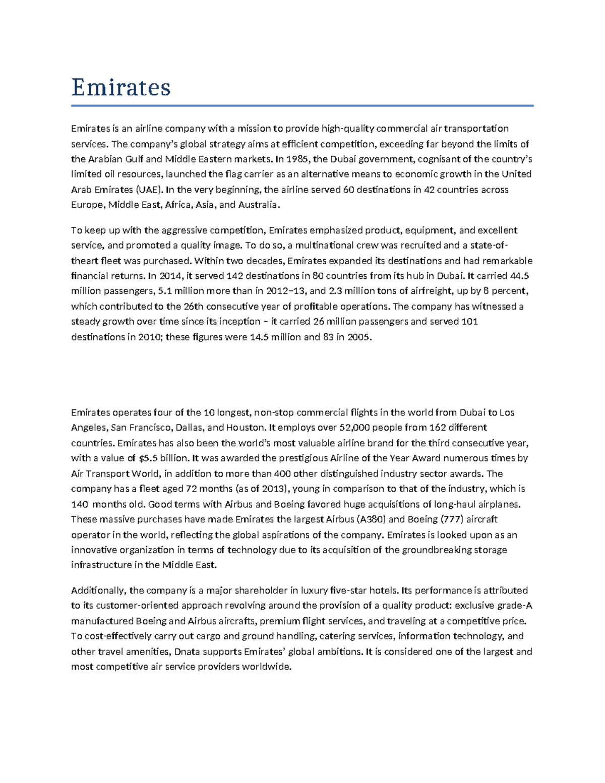 Emirates case study: A journey of growth and innovation in aviation ...