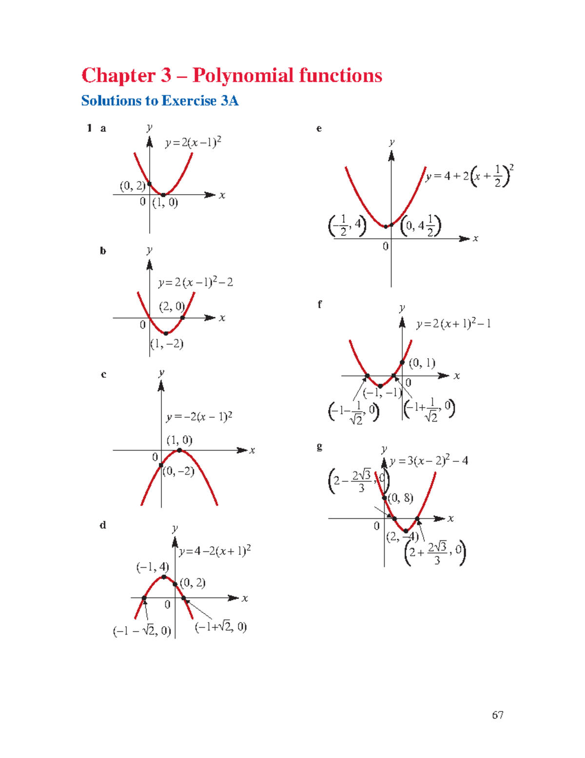 Final Exam Solutions for Chapter 3 - Polynomial Functions - Studocu