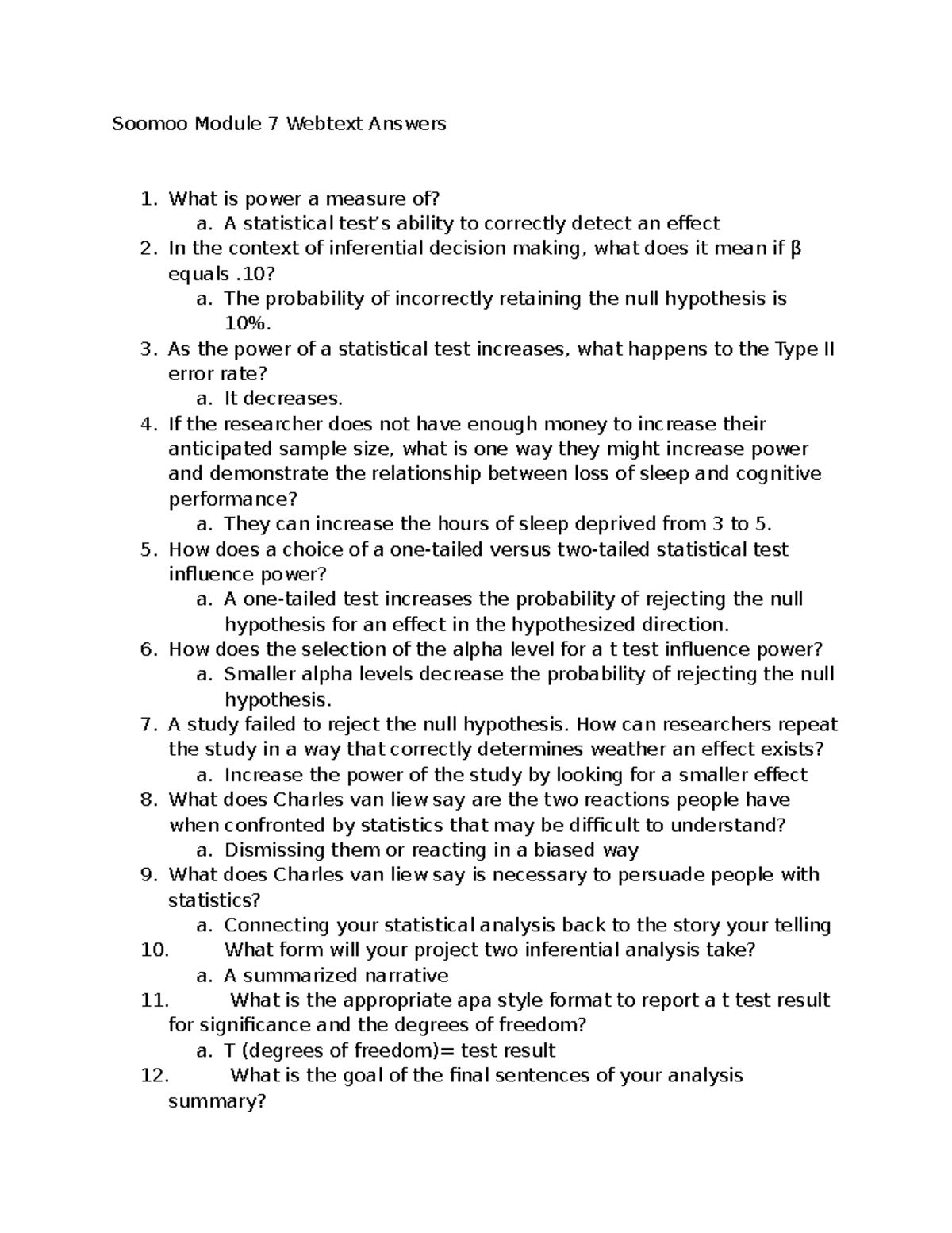 PSY 260 Module 7 Soomo webtext answers and analysis summary - Studocu