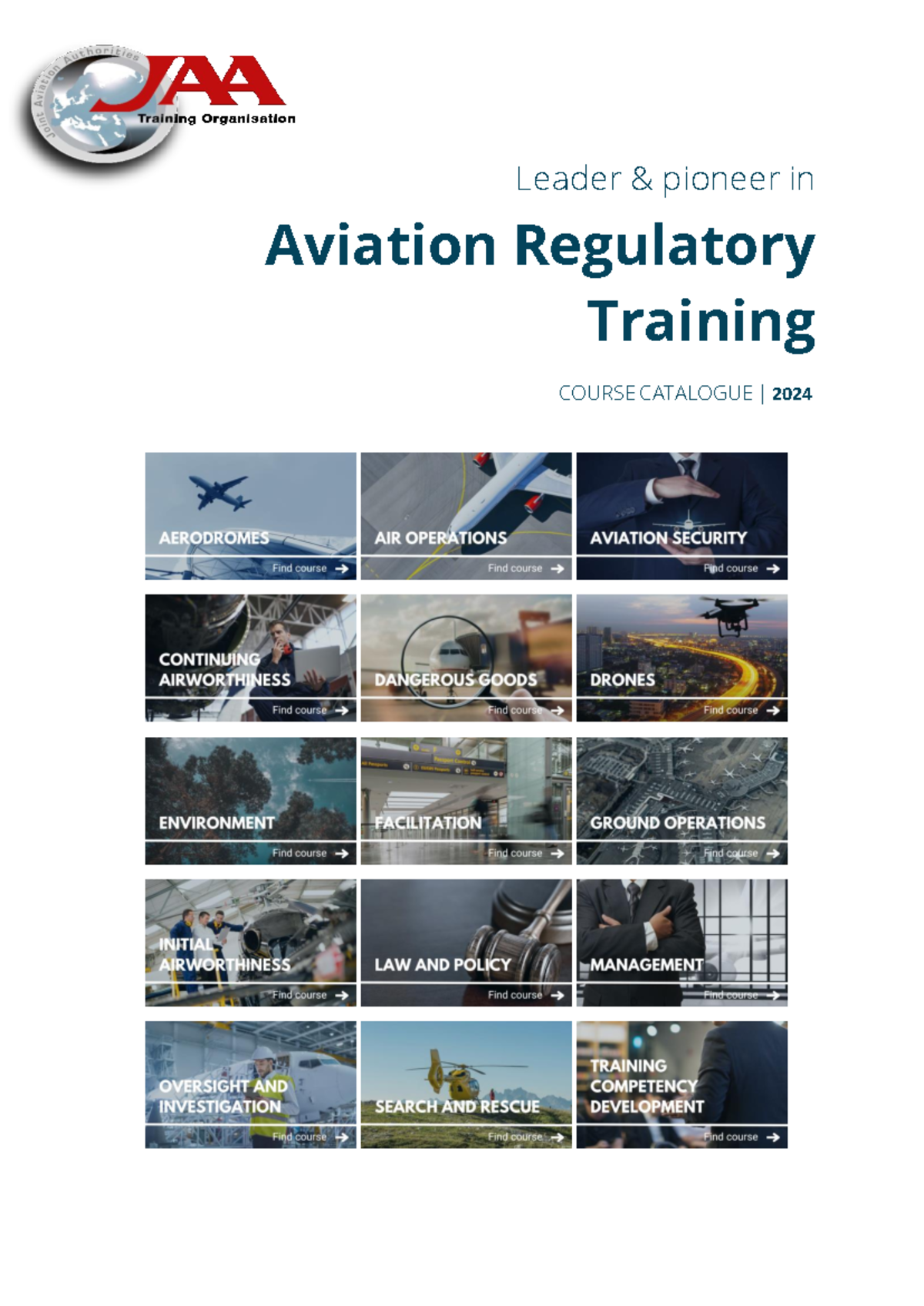JAA TO Course Catalogue - Aviation Regulatory Training July 2024 - Studocu