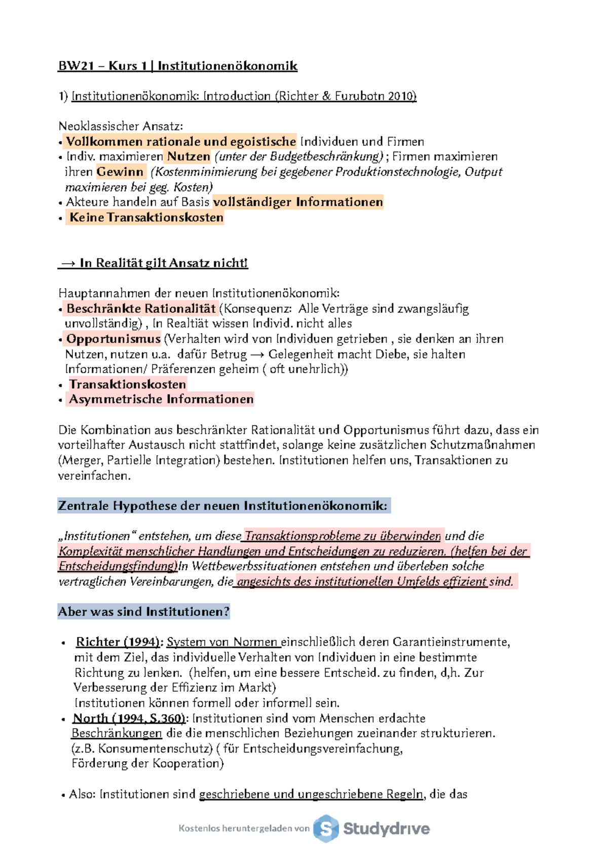 BW21 - 21/22 - BW21 – Kurs 1 | Institutionenökonomik ...
