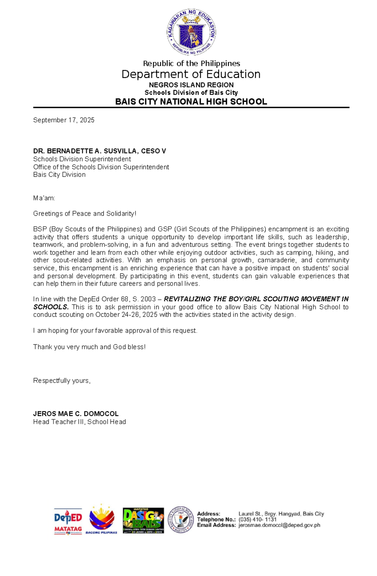 School Based BSP GSP 2-Day Camp Activity Design (2025) - Studocu