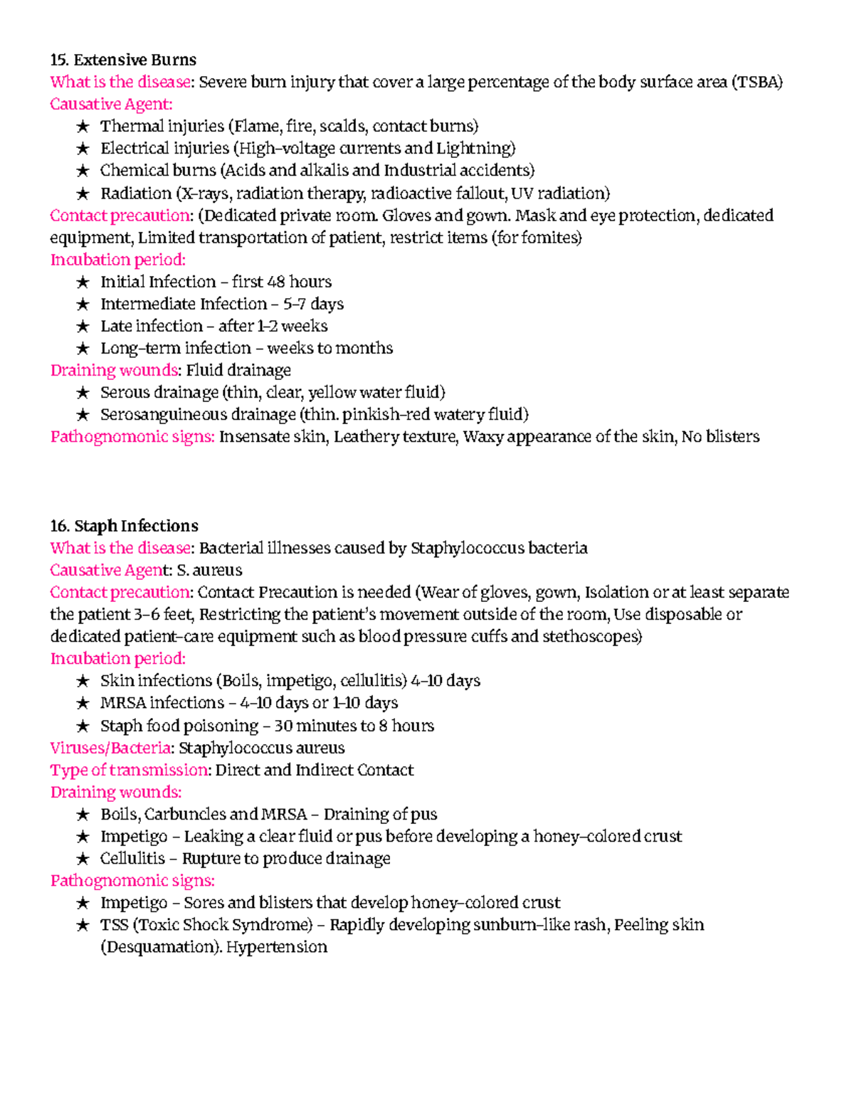 15-21. Overview of Extensive Burns, Staph, Strep, Colds, and Mumps ...