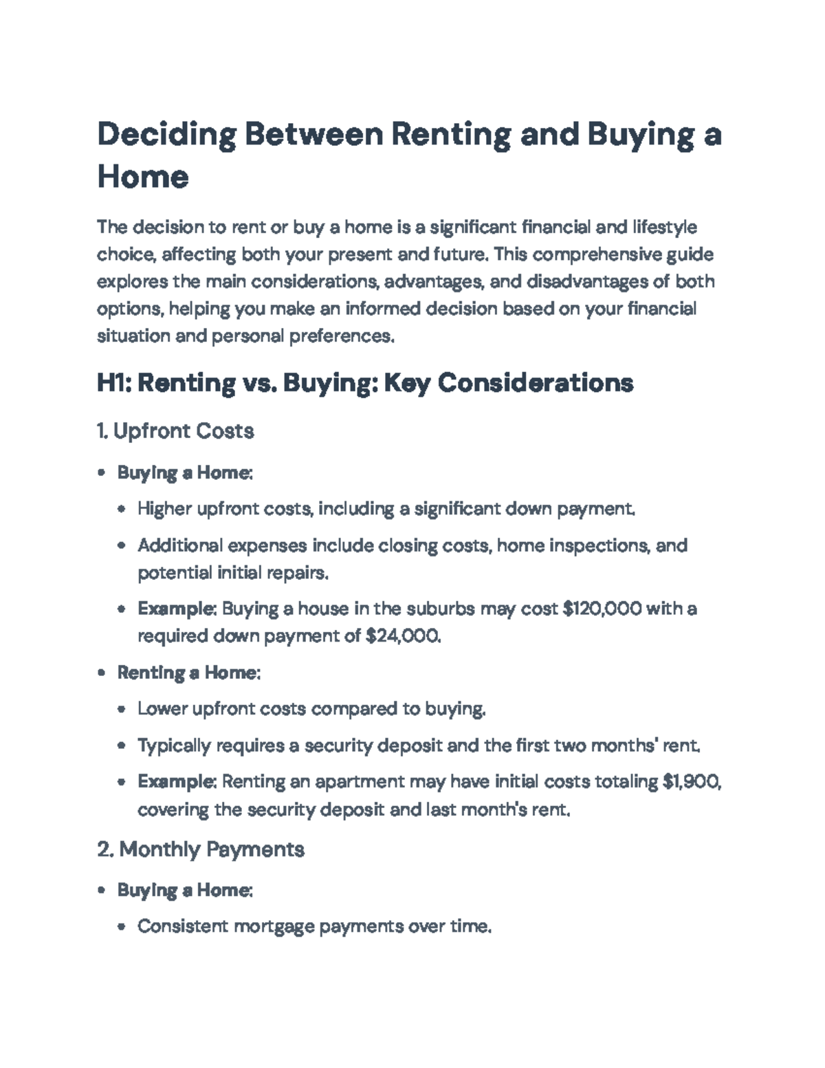 Deciding Between Renting and Buying a Home: Key Considerations Guide ...