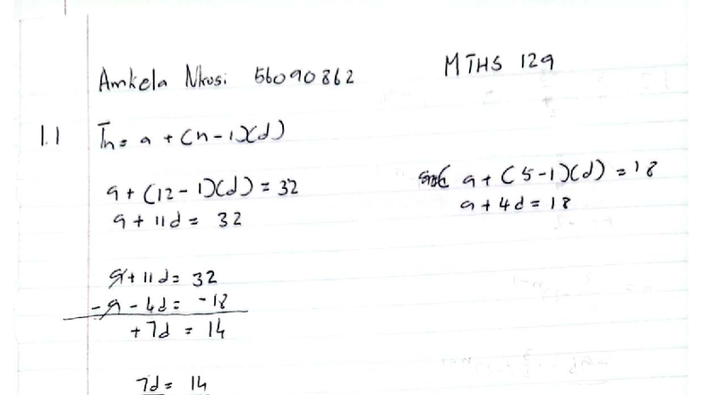 MTHS 129 Test 3 Memo Analysis and Solutions - Studocu