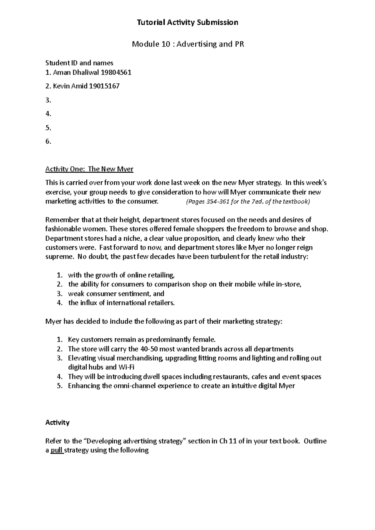 Tutorial Activity Submission Week 11 - Tutorial Activity Submission ...