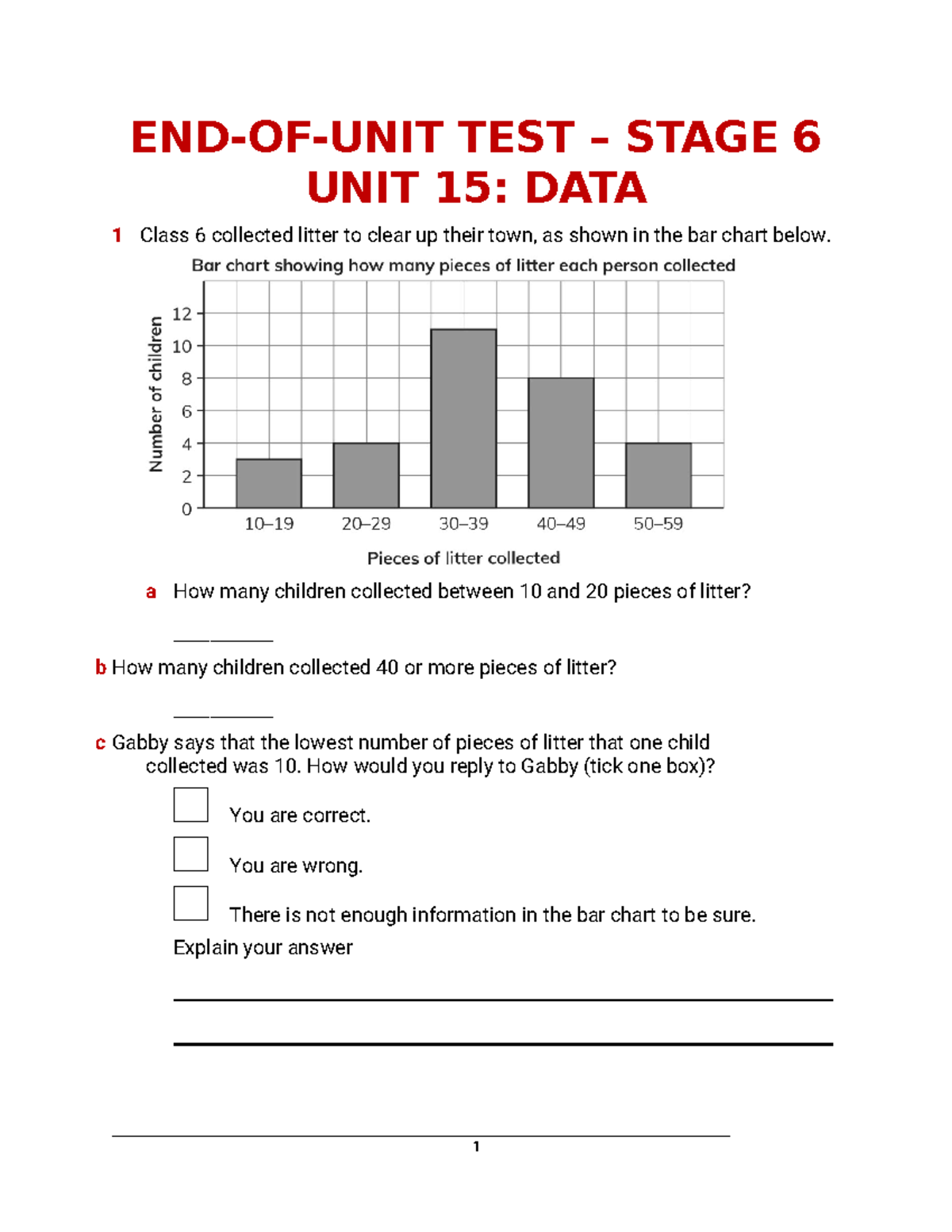 End-of-unit Test - Stage 6 - Unit 15+16 - END-OF-UNIT TEST – STAGE 6 ...