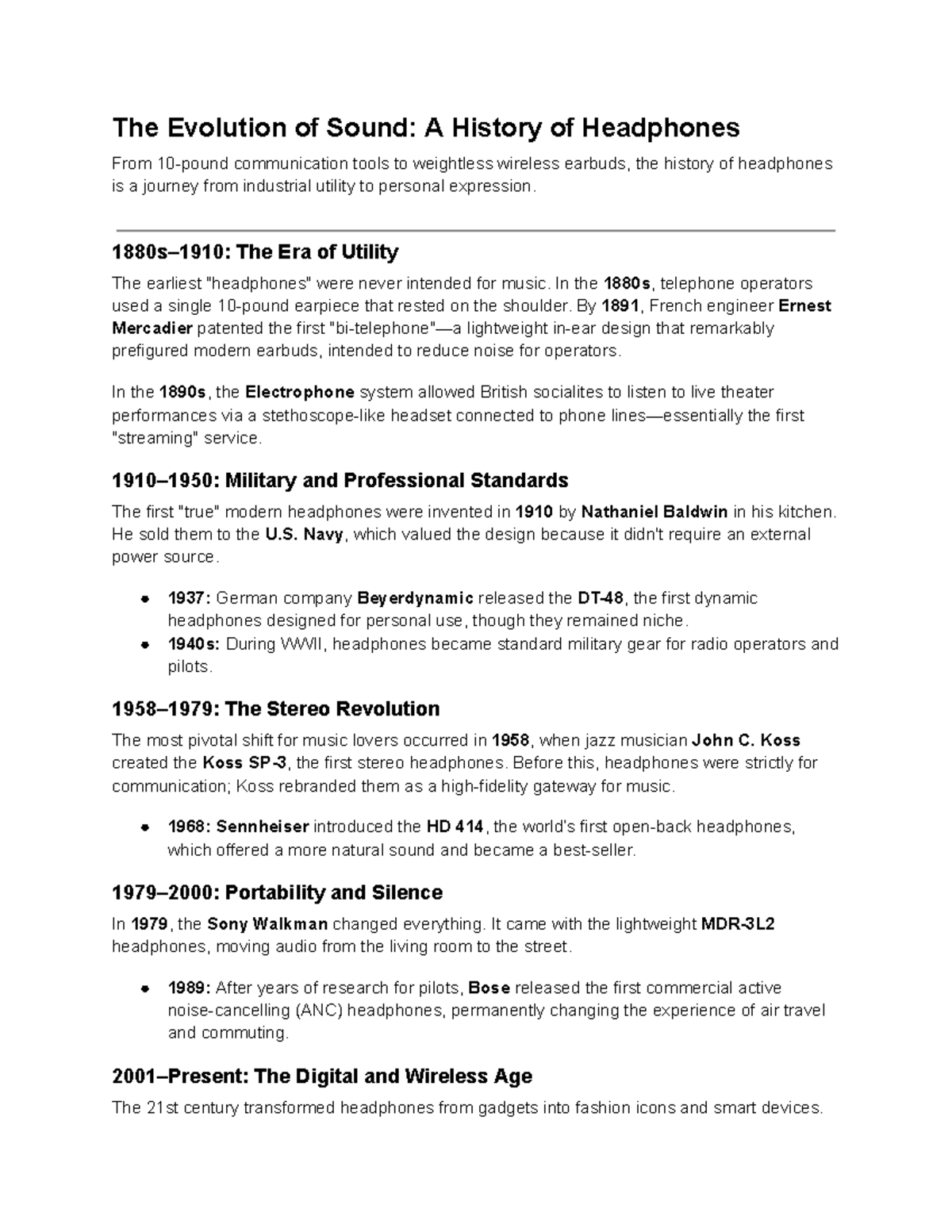 The Evolution of Headphones: From Utility to Fashion Icons - Studocu