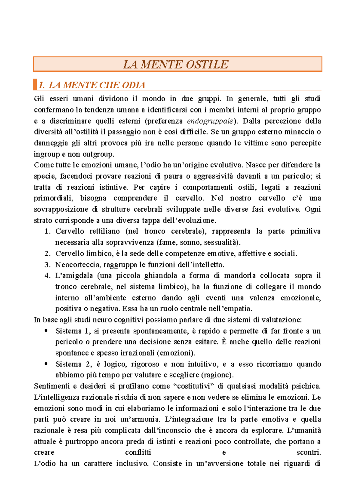La Mente Ostile: Comprendere l'Odio e i Meccanismi Neuroscientifici ...
