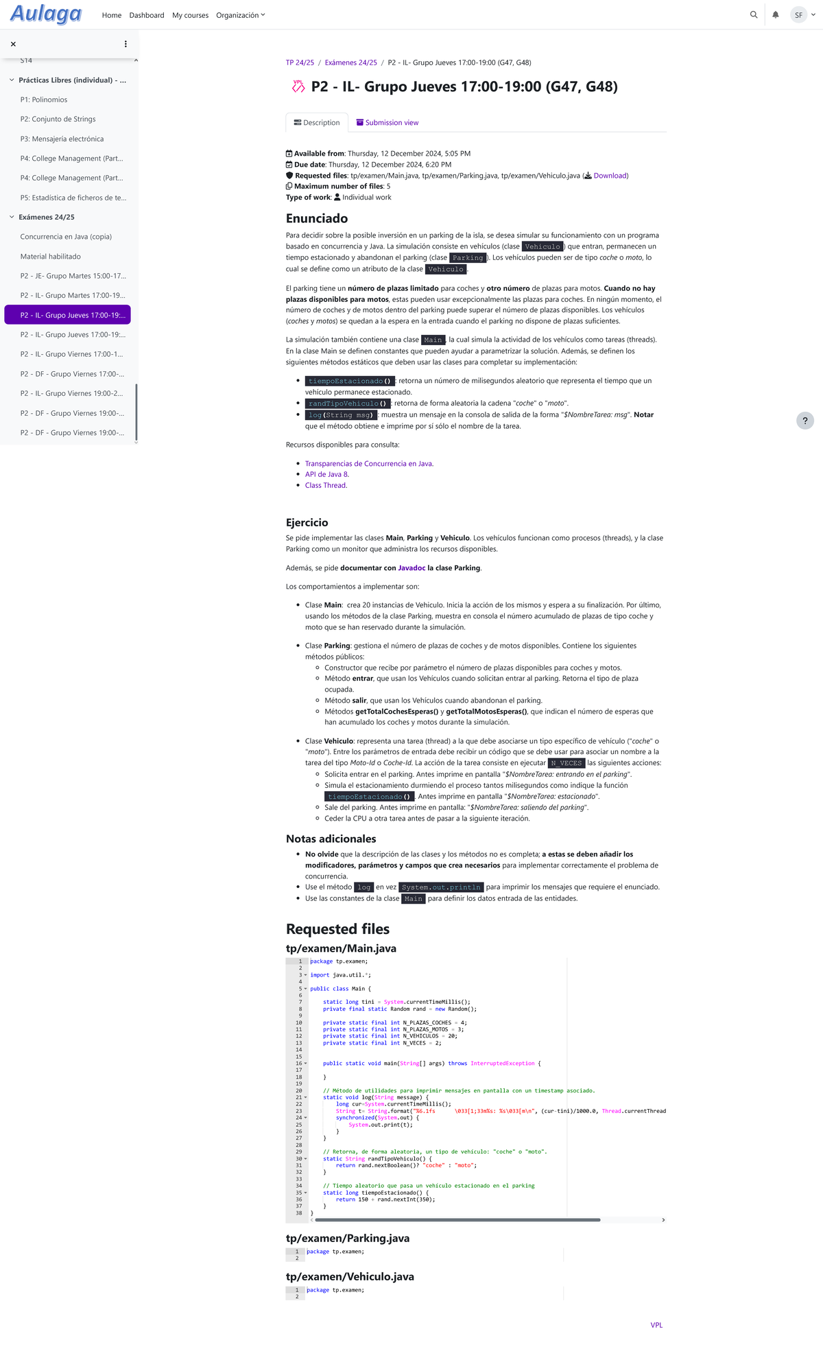 Examen 2 Parcial Tp - VPL TP 24/25 / Exámenes 24/25 / P2 - IL- Grupo Jueves 17:00-19:00 (G47 ...