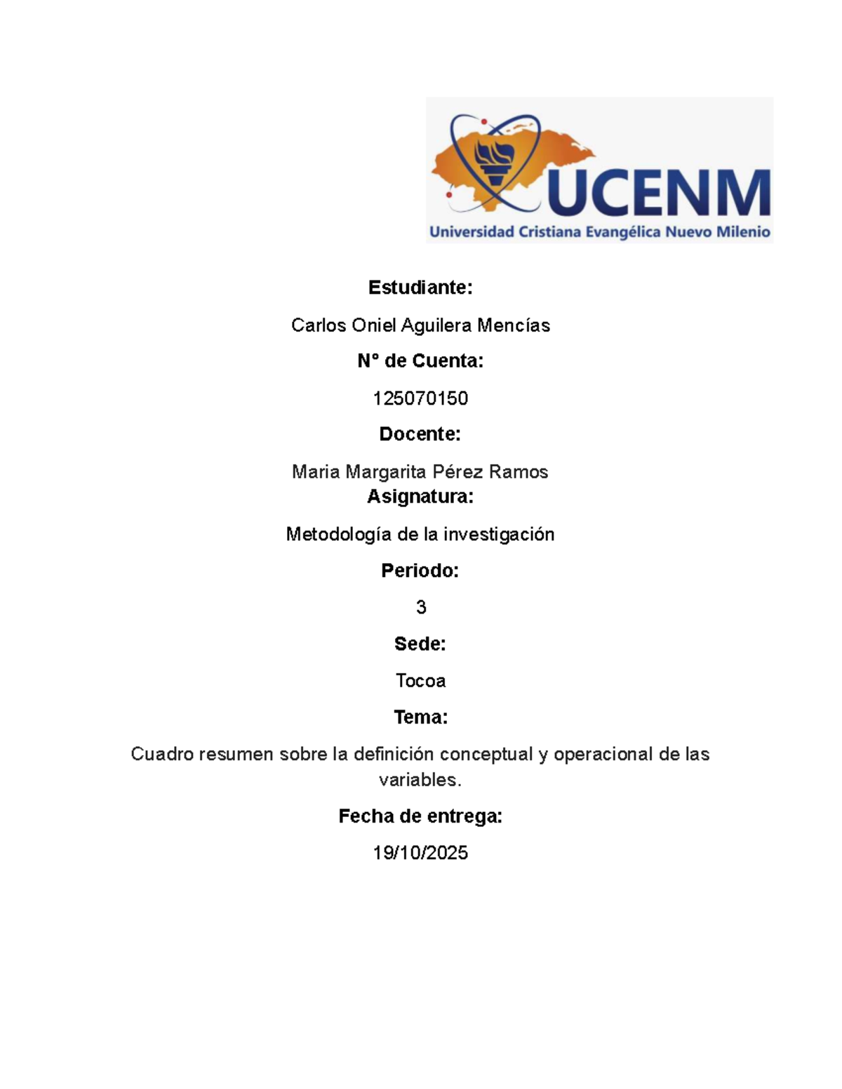 Cuadro resumen sobre la definición conceptual y operacional de las ...