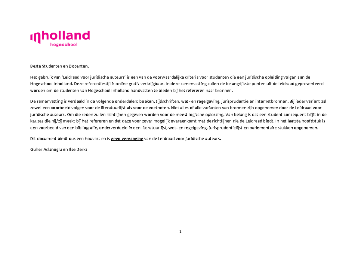 Handleiding Referentiestijl: Leidraad voor Juridische Auteurs 2020-2021 ...