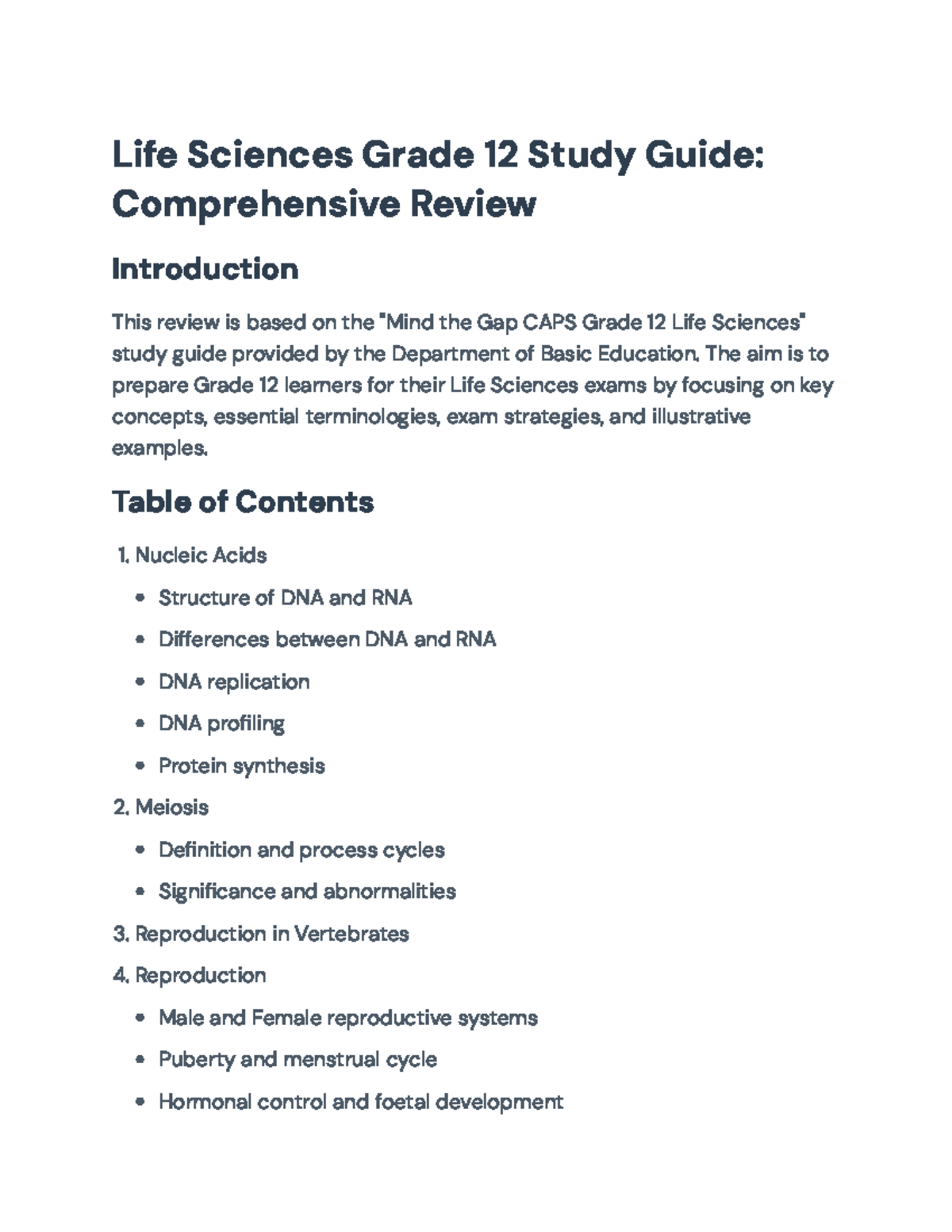 Grade 12 Life Sciences Study Guide: Key Concepts & Exam Strategies ...