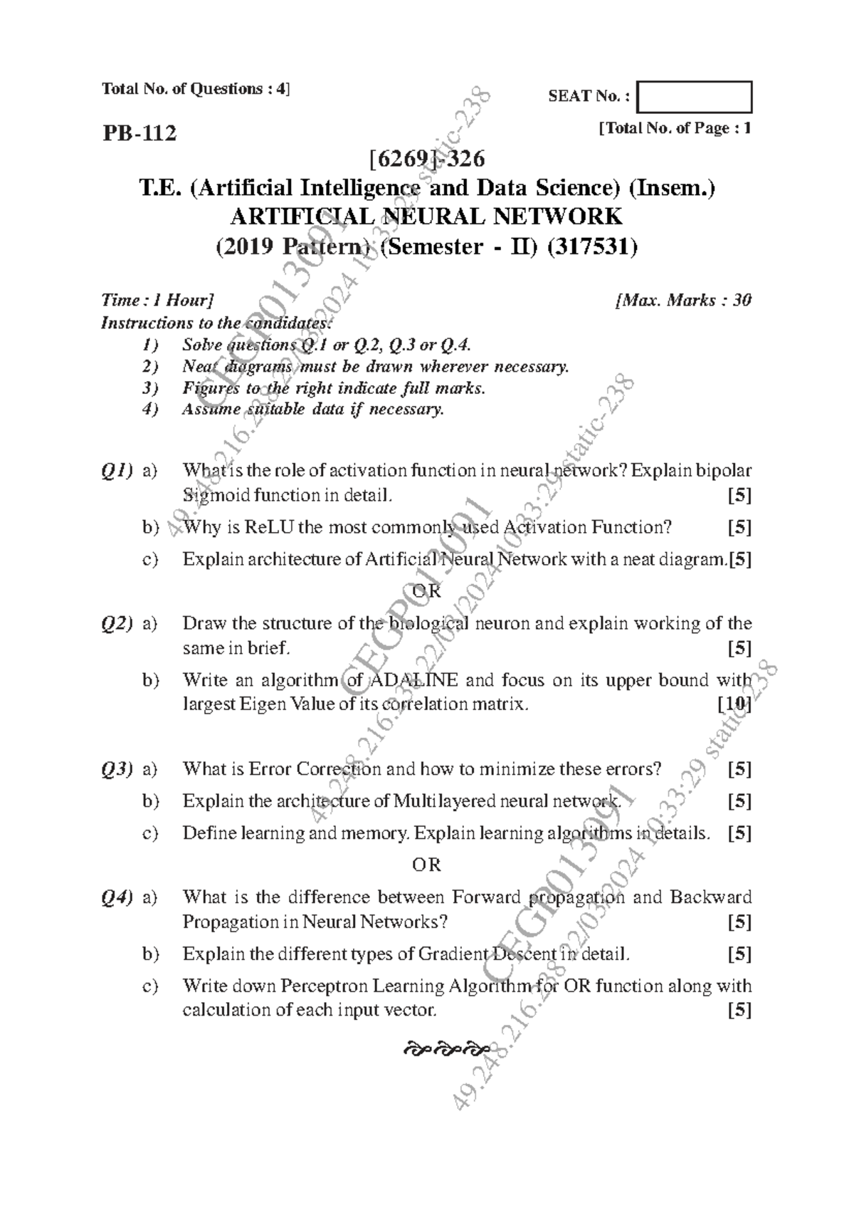 Artificial Neural Networks (317531) - Insem Study Notes - Studocu