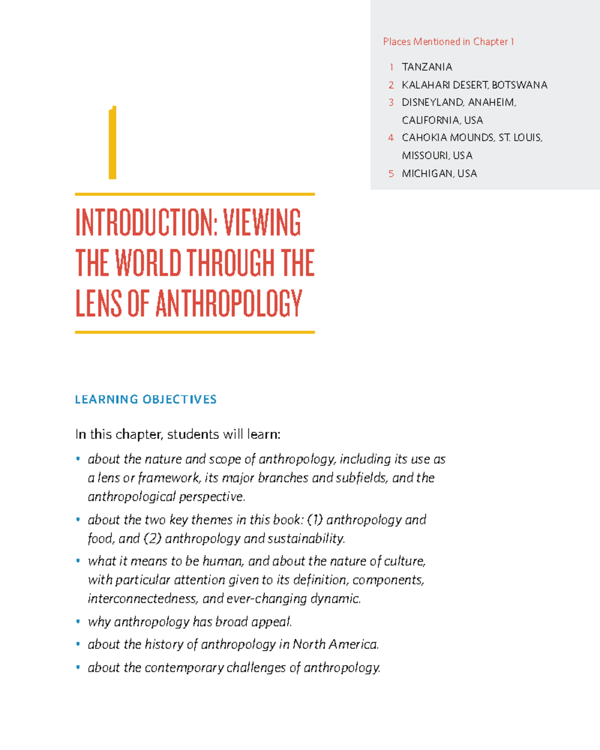 Chapter 1: Key Places and Themes in Anthropology (TTLA3e) - Studocu