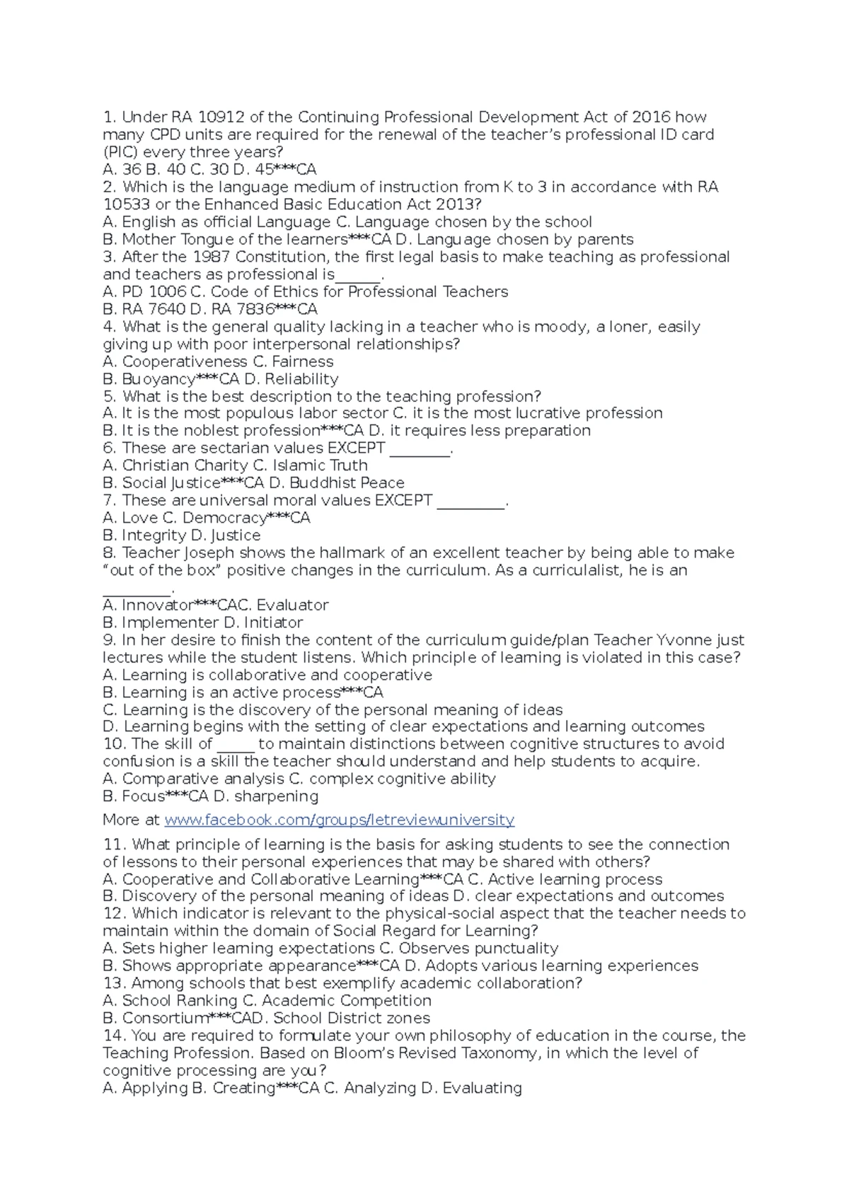 ACET Practice Test 1: College Entrance Exam Vocabulary Review with Key ...