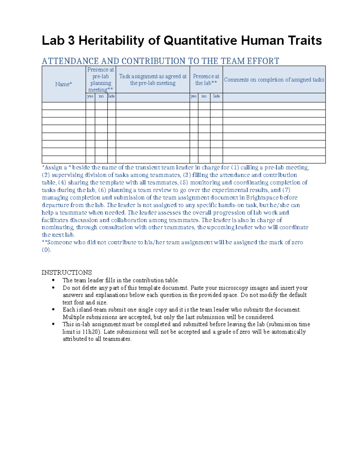 Lab 3 - Heritability of Quantitative Human Traits Analysis Template ...