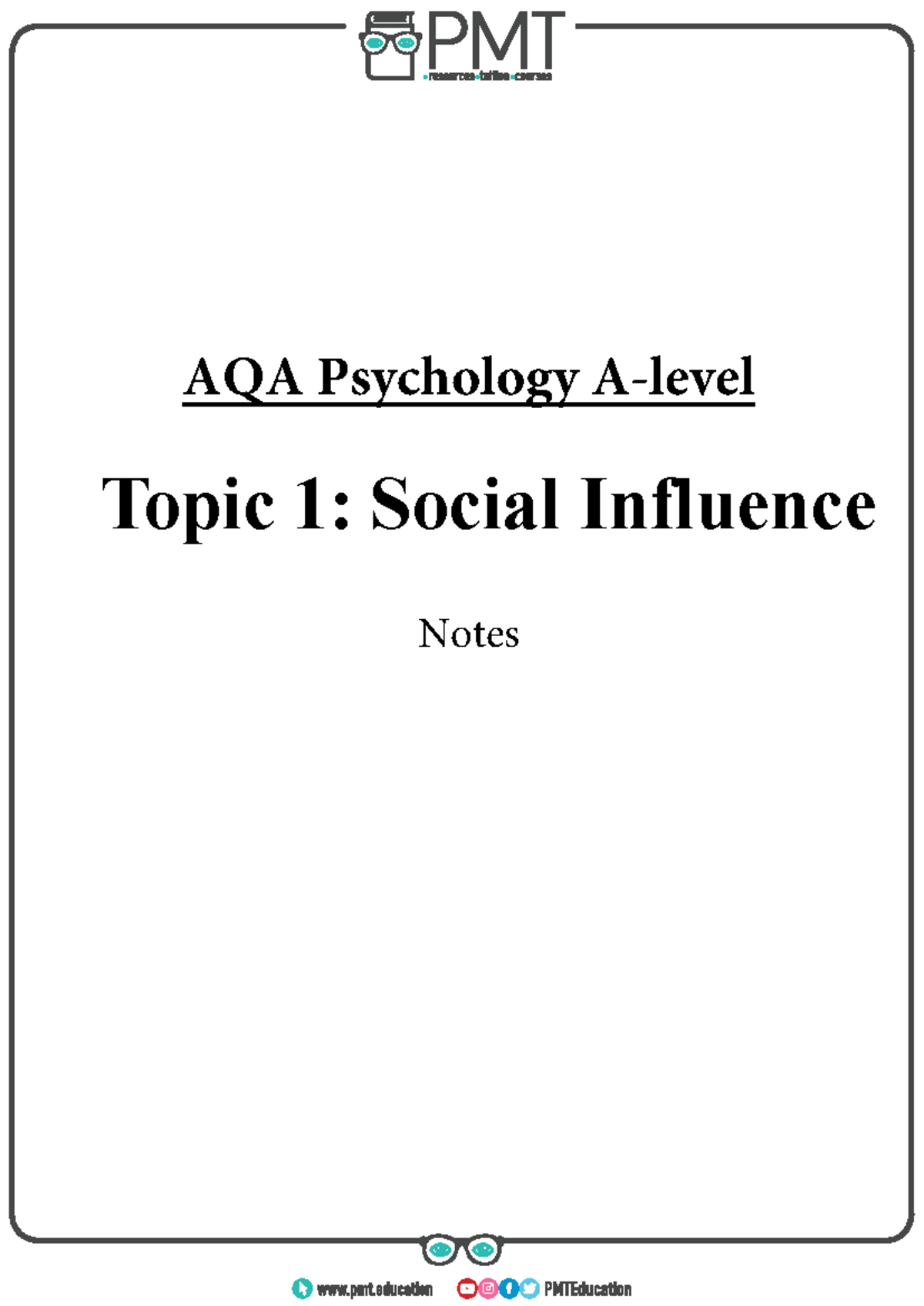 AQA Psychology A-level: Detailed Notes on Social Influence Concepts ...