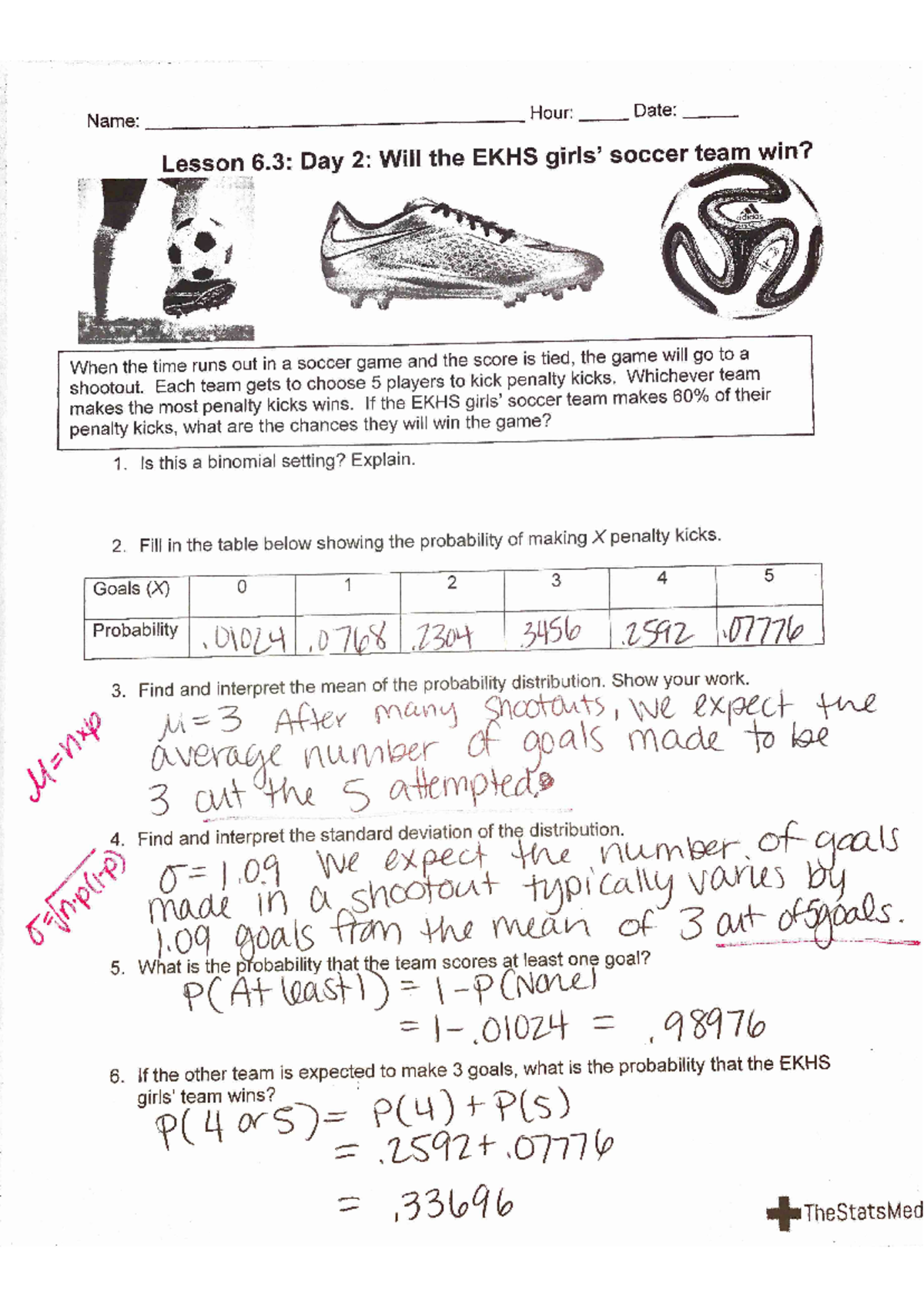 Stats Medic - AP Stats - Lesson 6.3 Day 2 Archived - Probability ...