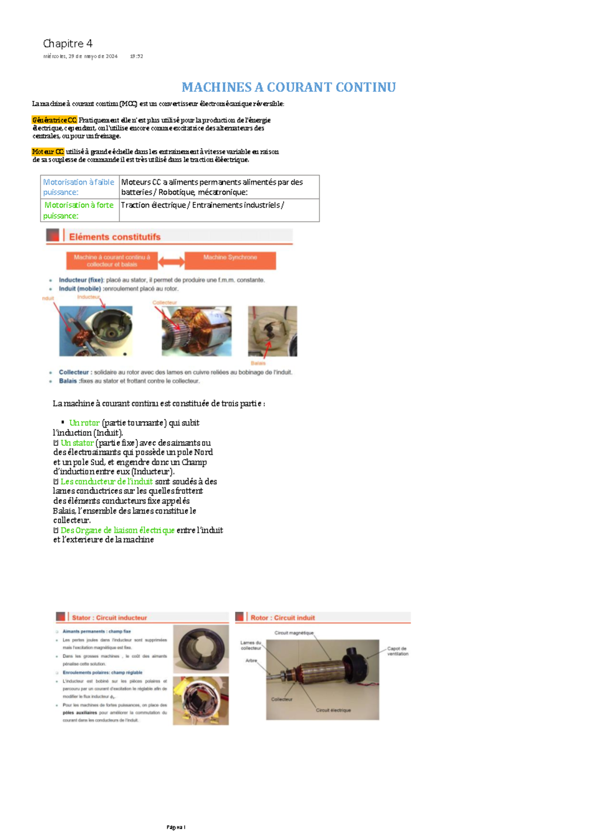 Chapitre 4 - Summary of Machine à Courant continu - MACHINES A COURANT ...