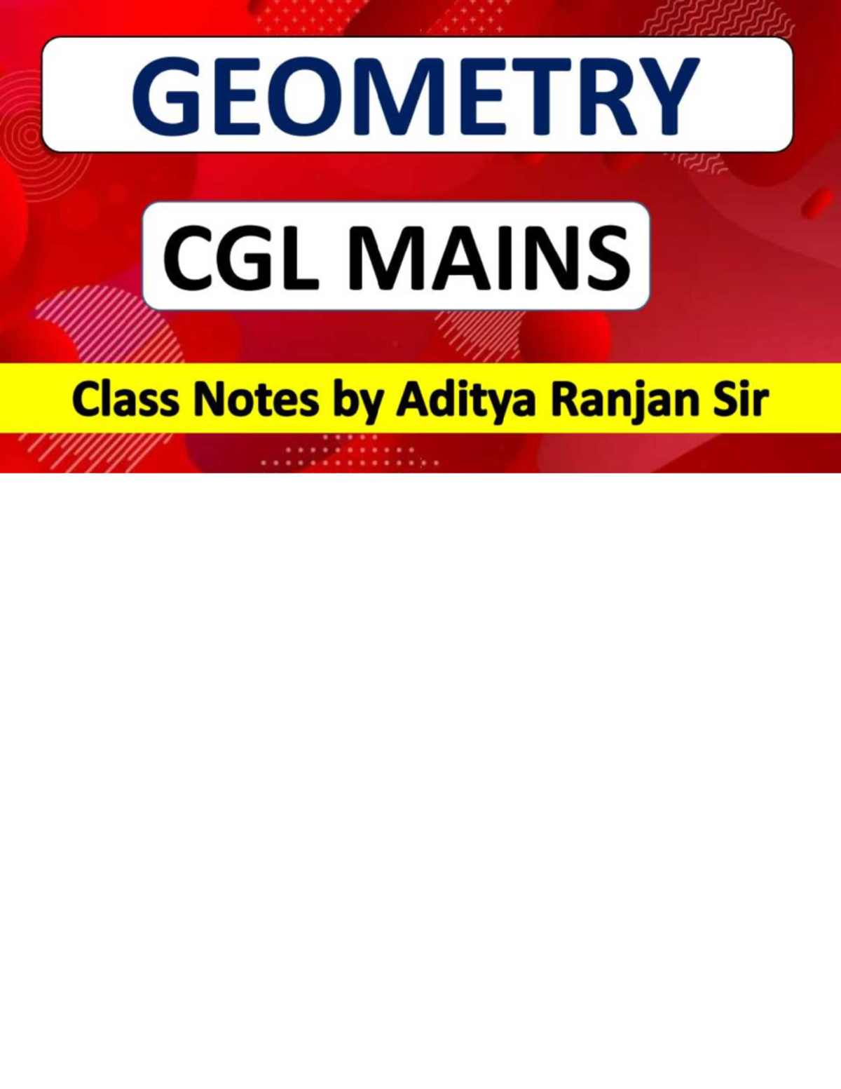 Geometry CGL MAINS Class Notes - Triangle, Quadrilateral, Circle ...