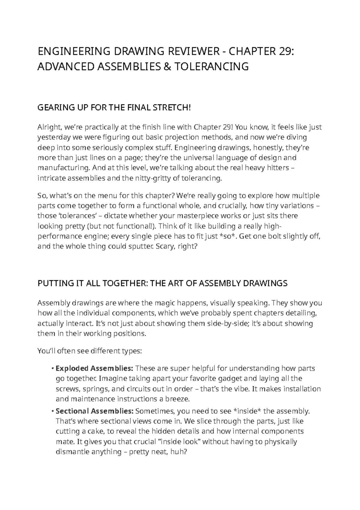 ENGR 101: Engineering Drawing Review - Chapter 29 on Advanced ...