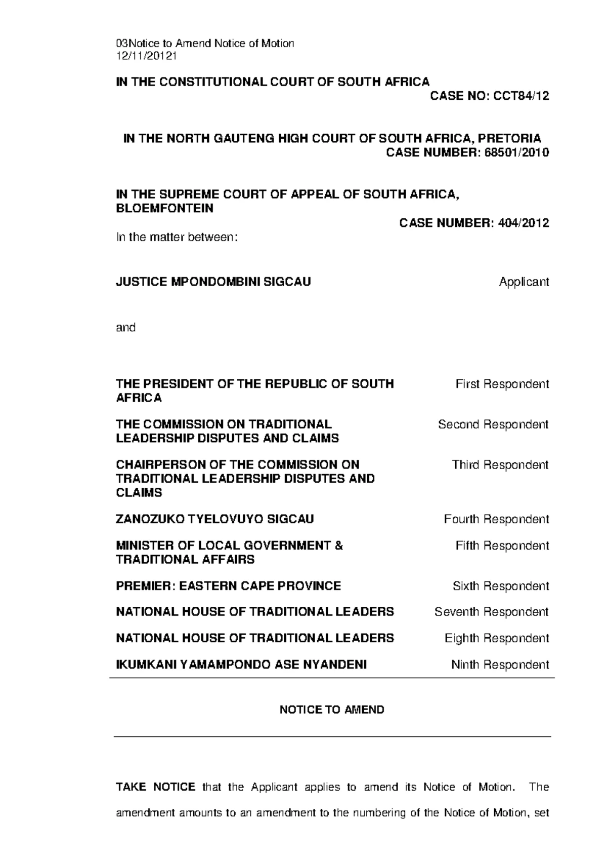 Bail Affidavit Submission - Schedule 5 for Case No: [Insert Case No ...