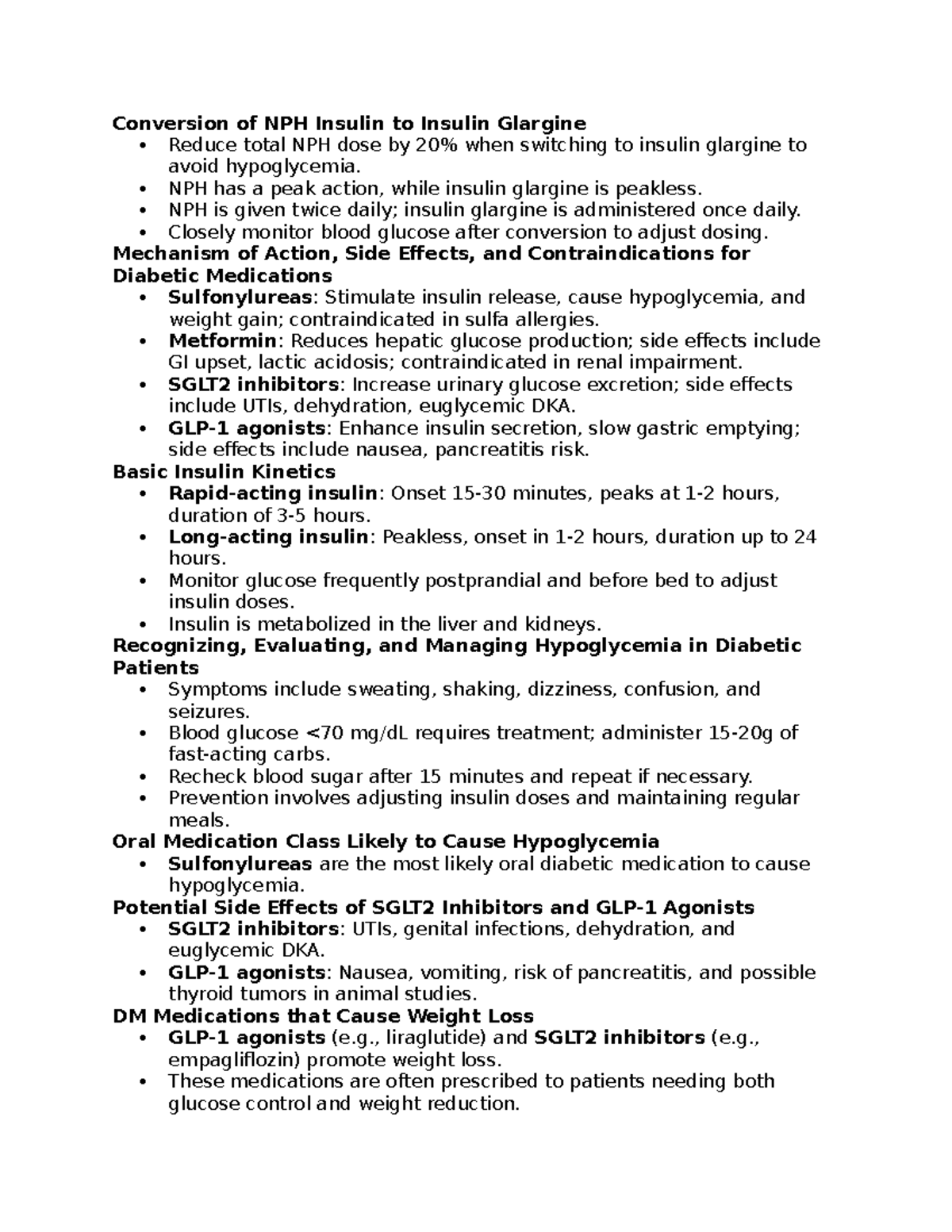 Pharm Exam 2 Study Guide - Conversion of NPH Insulin to Insulin ...