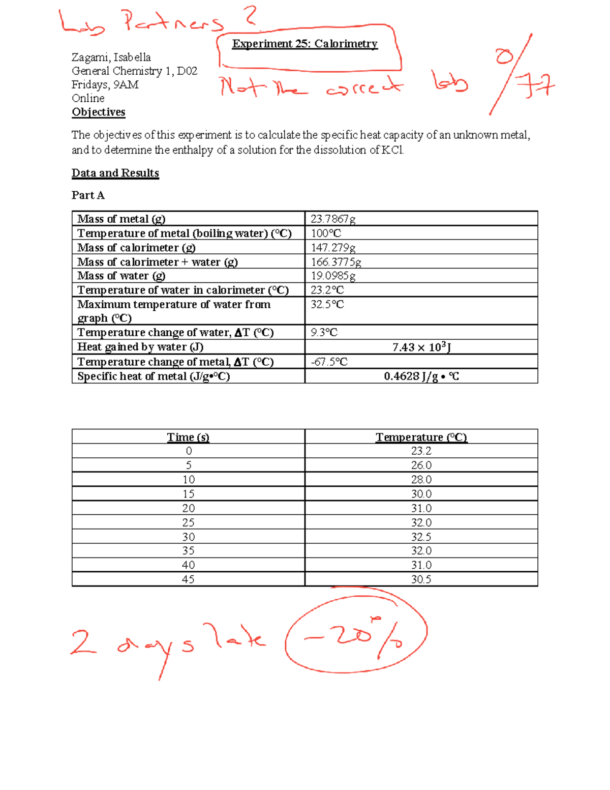 Experiment 34 Lab Report Gen Chem II - Zagami, Isabella General ...