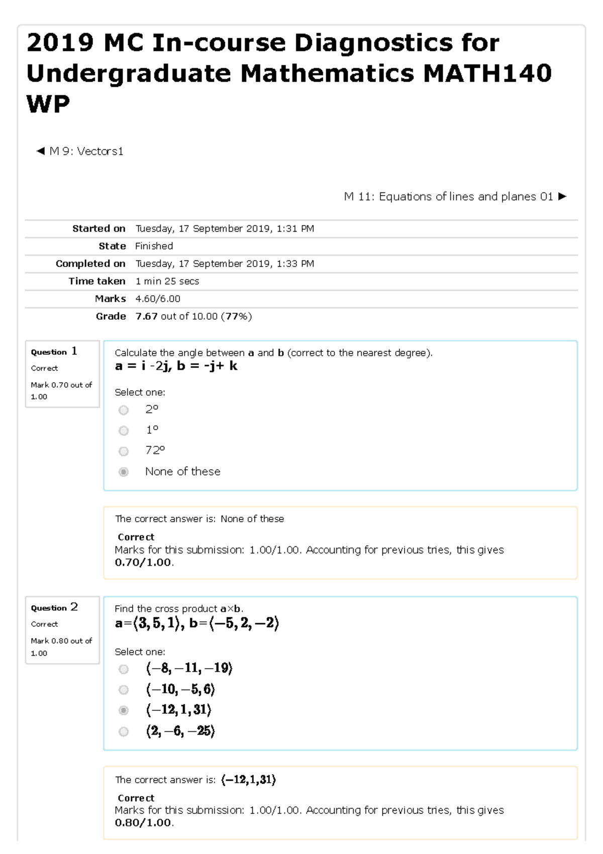 M 10 Vectors 2 - notes - 9/17/2019 M 10: Vectors - Studocu