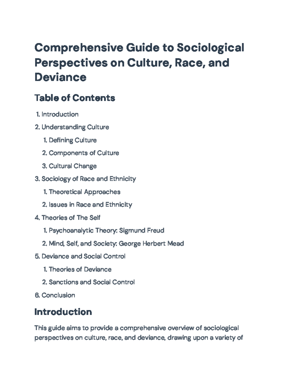Comprehensive Guide to Sociology: Culture, Race & Deviance Perspectives ...