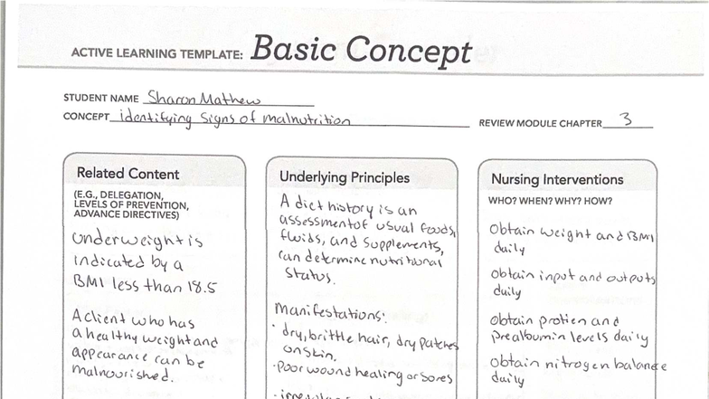 ACTIVE LEARNING TEMPLATE: Basic Concepts in Nursing (ATI Practice Test ...