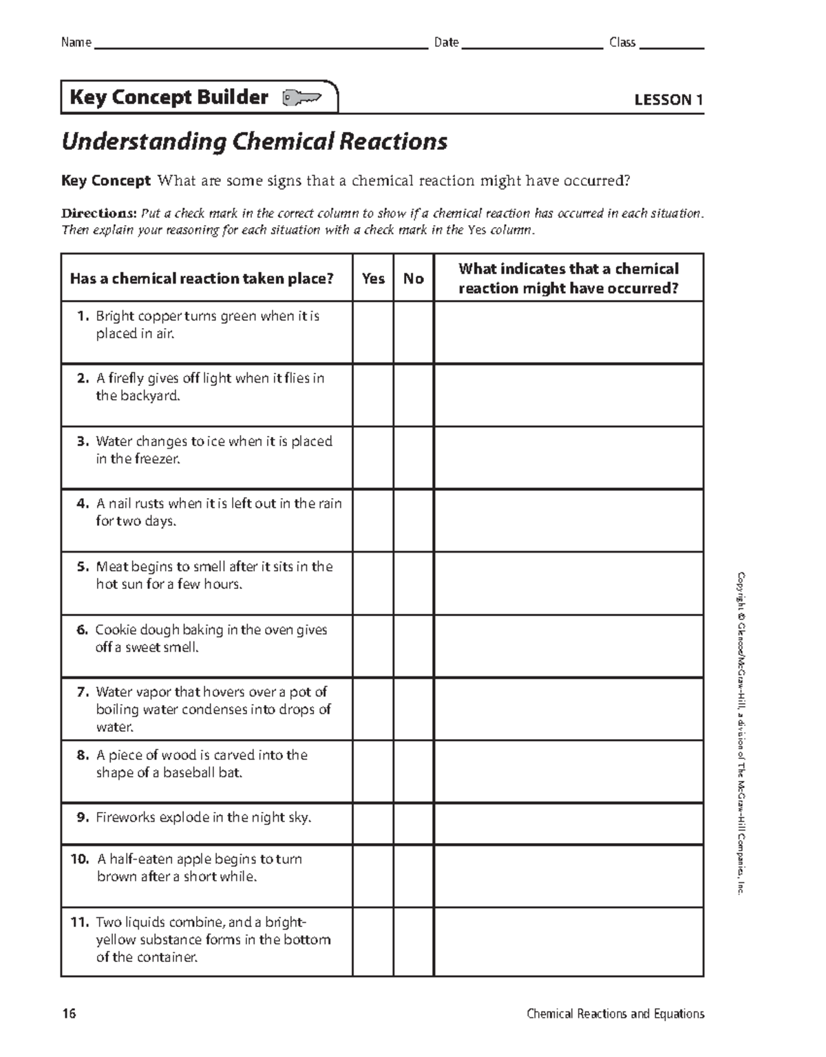 H-9 Understanding Chemical Reactions and Equations Lesson Notes - Studocu