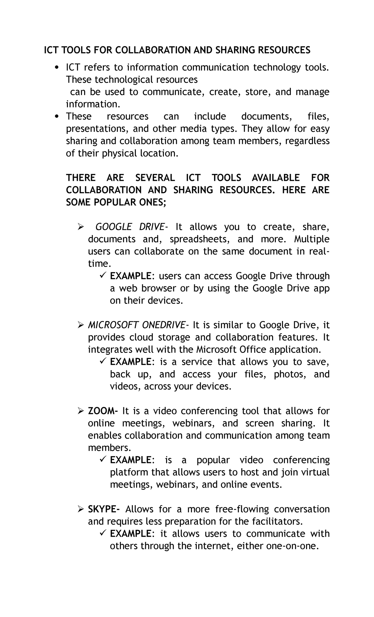 Group 9 - ICT Tools for Collaboration & Resource Sharing Summary - Studocu