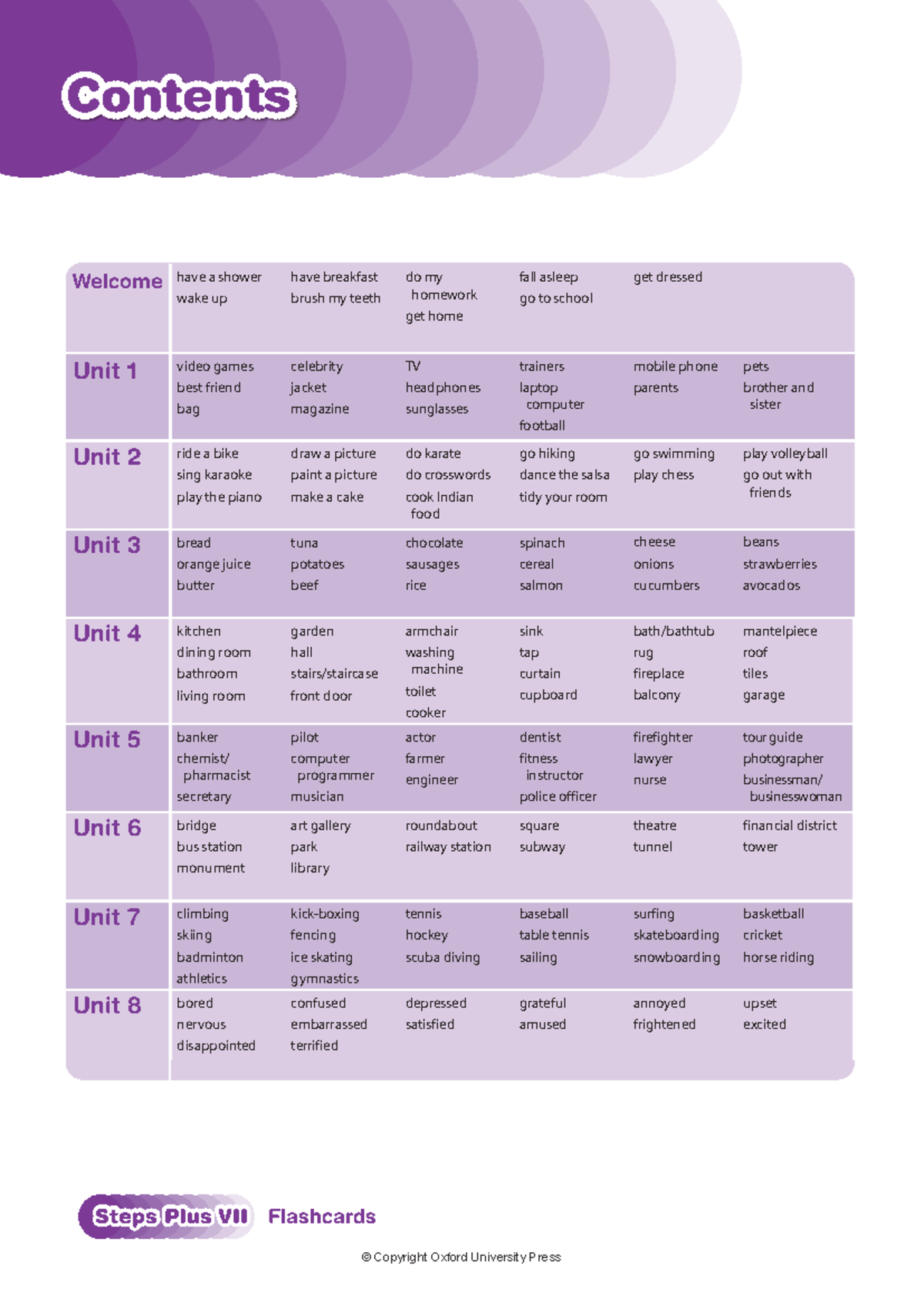 Steps Plus VII Flashcards: Vocabulary and Activities Guide - Studocu