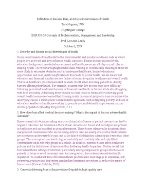 BSN335Hallmark Outline - Hallmark Assignment objectives include ...