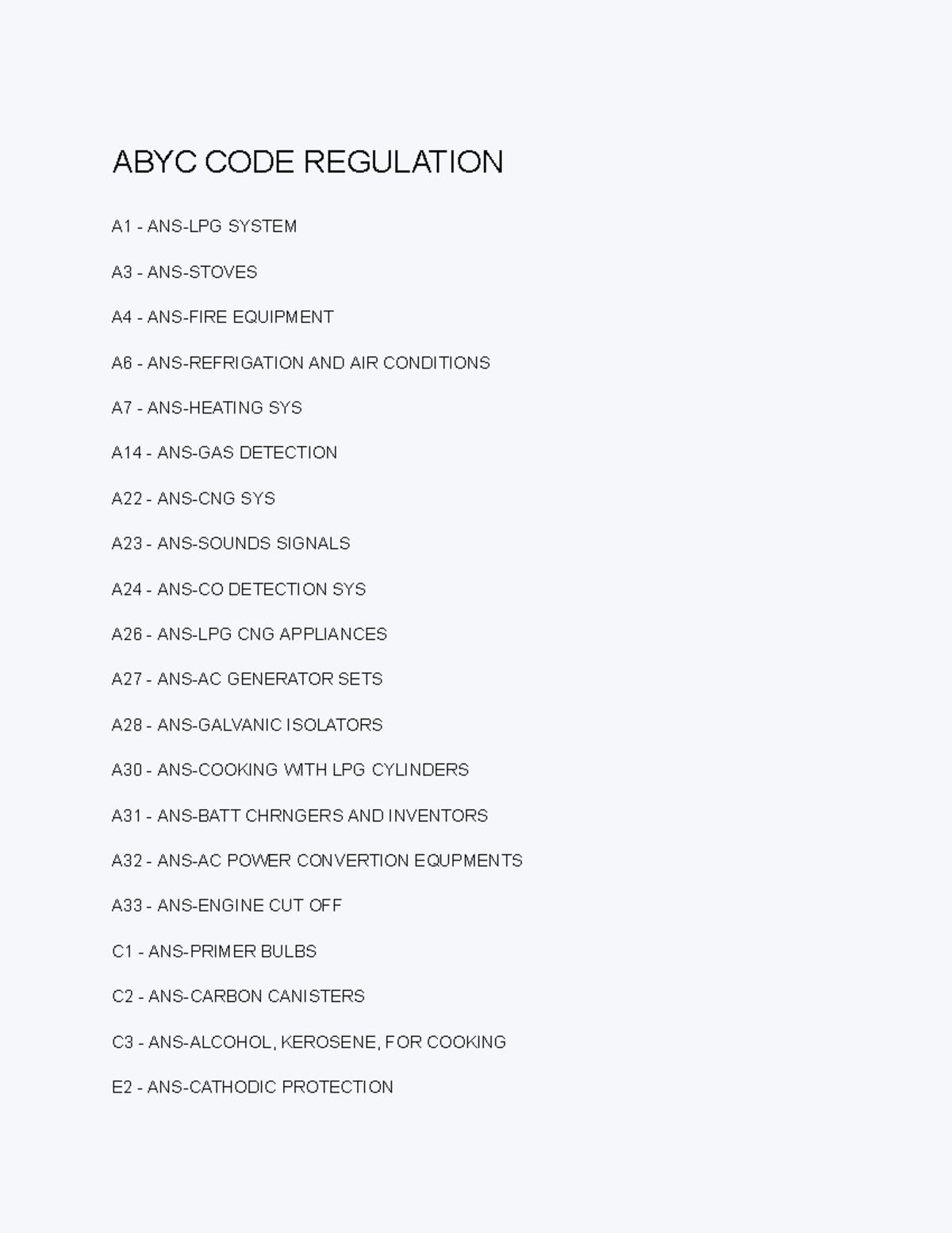 ABYC Code Regulation Overview - NURS 600 Essentials - Studocu