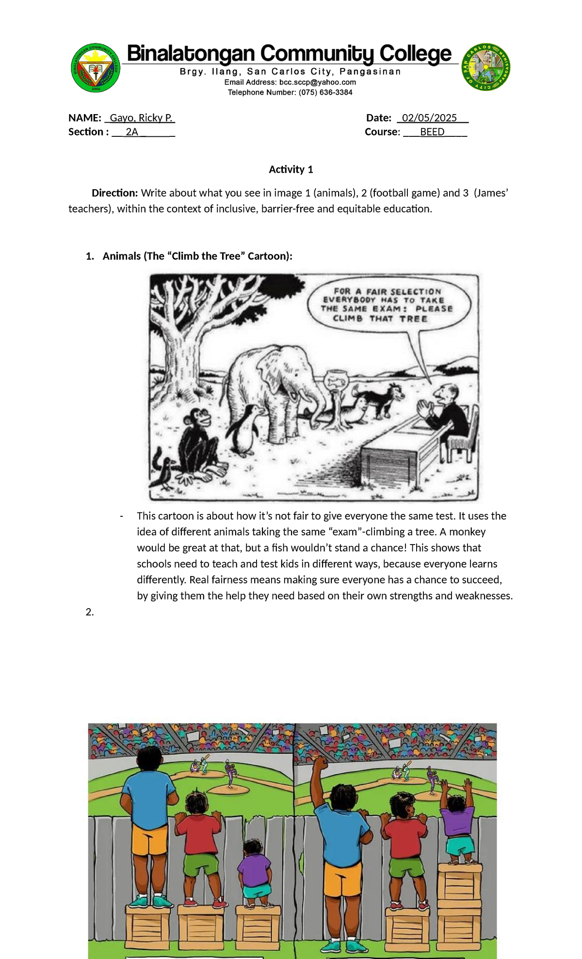 Template paper no - Lectures notes - NAME: Gayo, Ricky P. Date: 02/05 ...