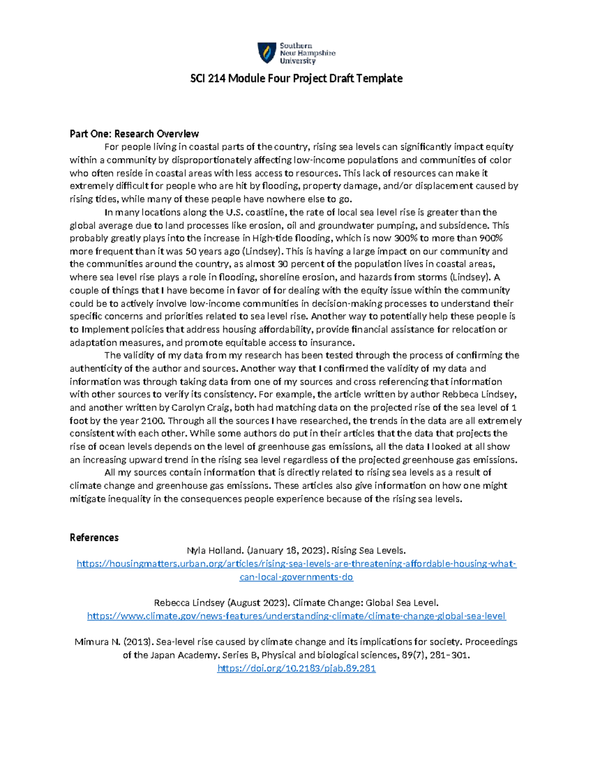 SCI 214 Module Four Project Draft Template complete - SCI 214 Module Four Project Draft Template ...